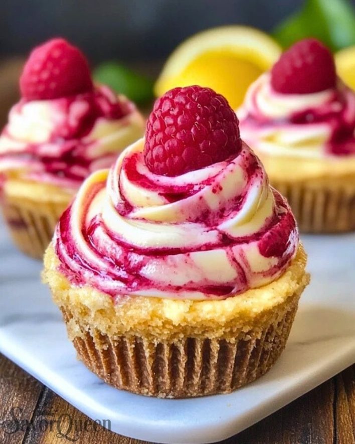 Lemon Raspberry Swirl Cheesecake Cups