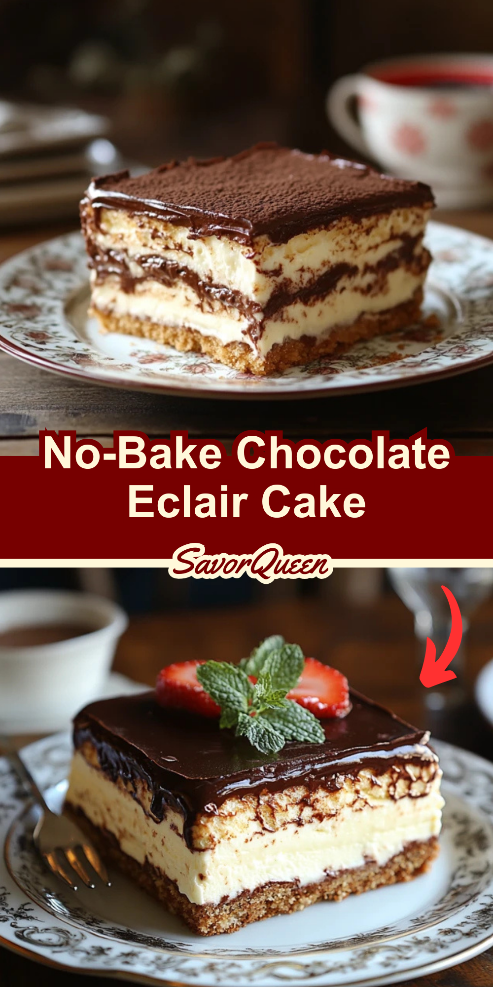 No-Bake Chocolate Eclair Cake