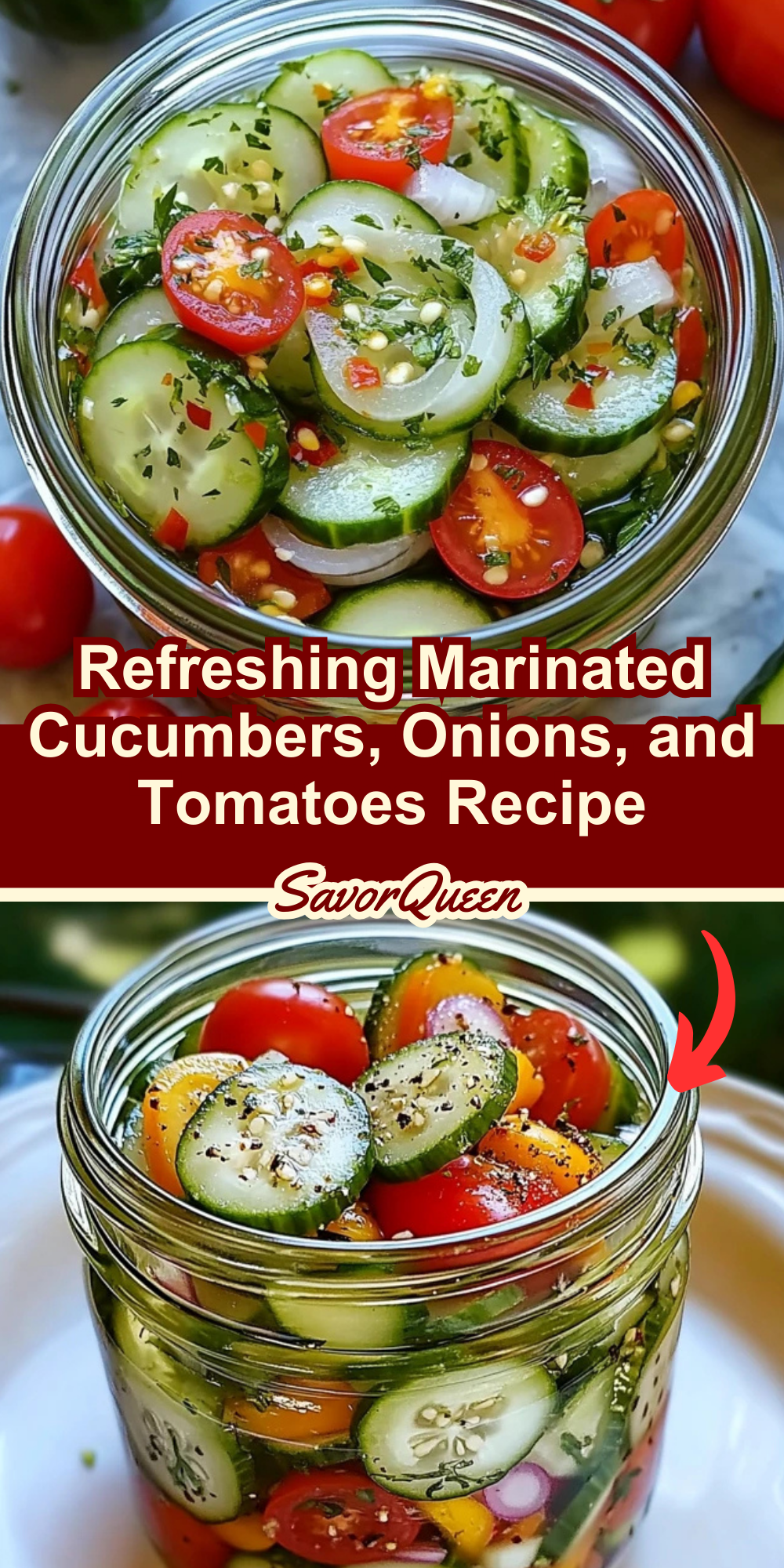Refreshing Marinated Cucumbers, Onions, and Tomatoes