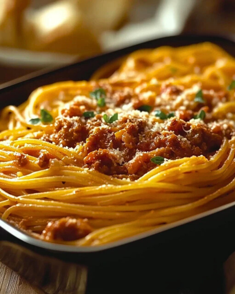 Old-Fashioned Spaghetti with Hearty Meat Sauce