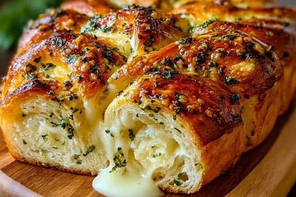 Swirled Garlic Herb And Cheese Bread