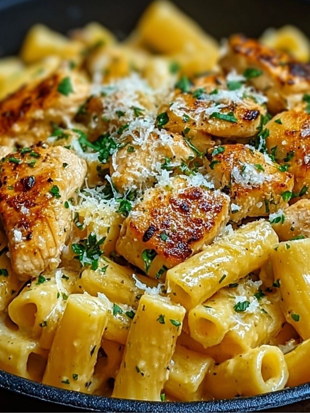 Creamy Garlic Butter Chicken Rigatoni Recipe