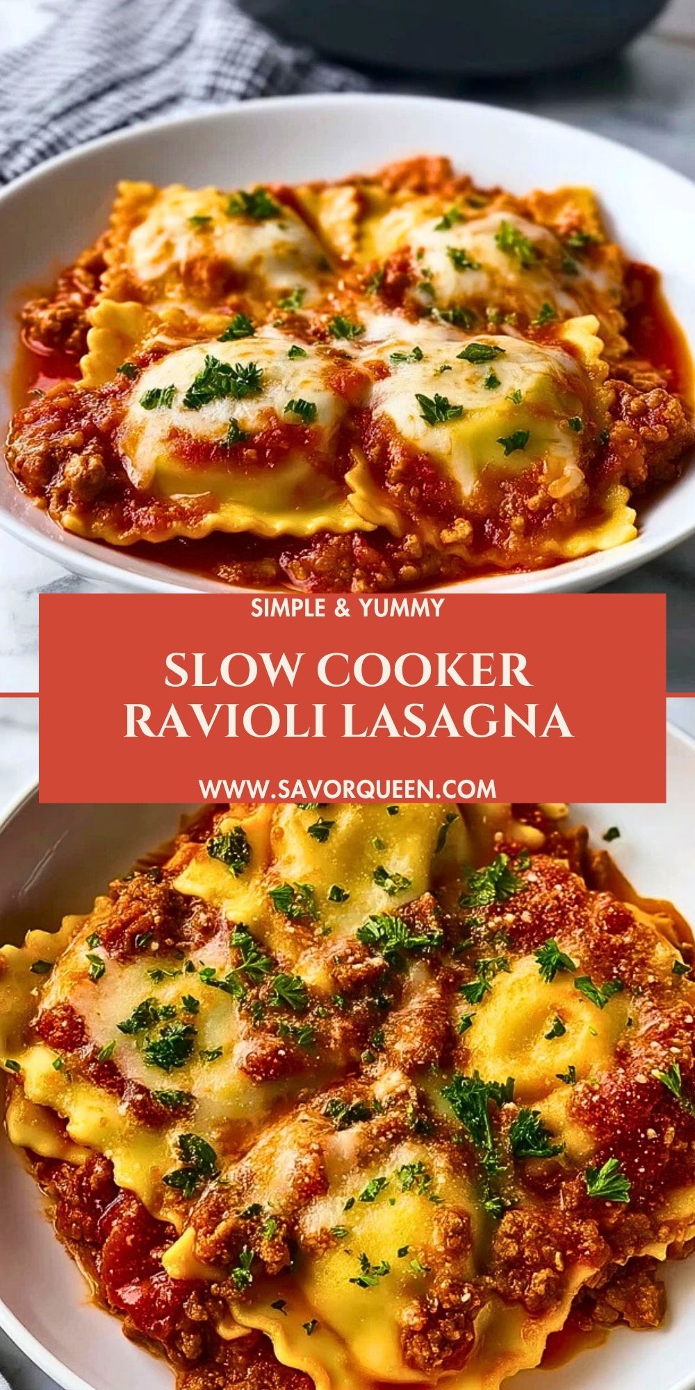 Slow Cooker Ravioli Lasagna
